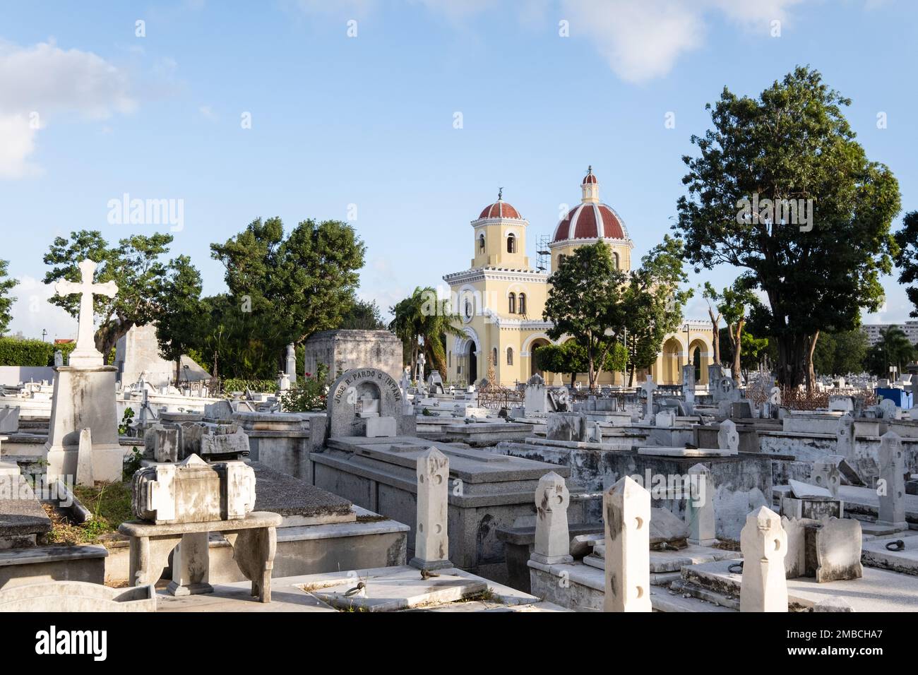 Church in the Necrópolis Cristóbal Colón, Colon Cemetery, Havana, Cuba ...