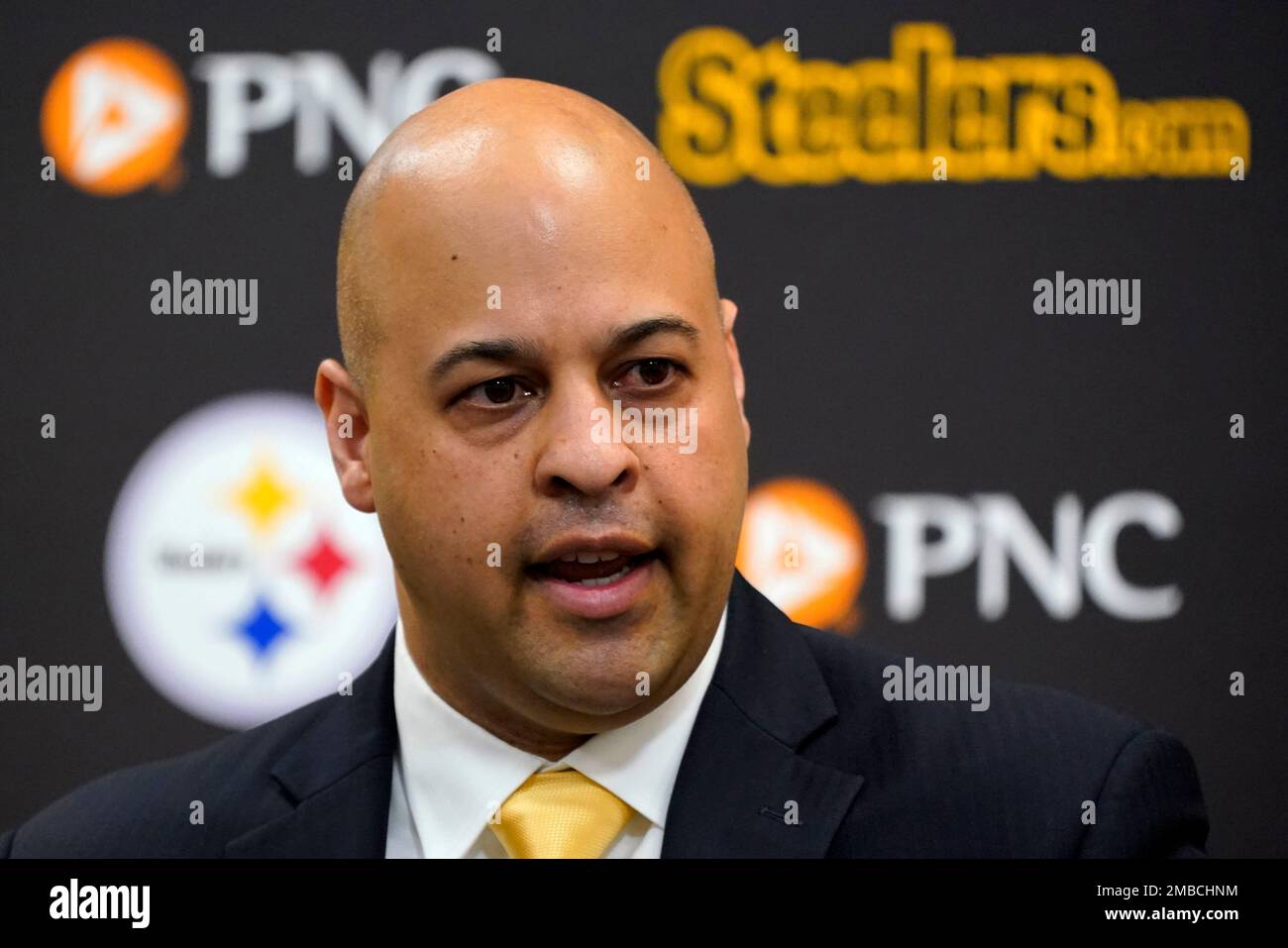 Omar Khan, the new general manager of the Pittsburgh Steelers, meets ...