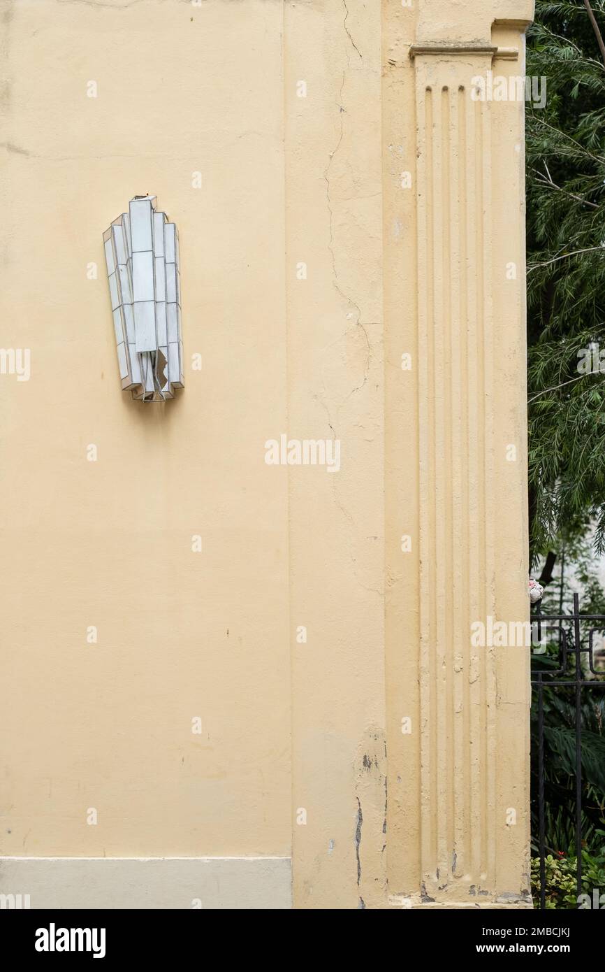 Detail of a broken light fitting in in Teniente Rey, Havana, Cuba Stock ...