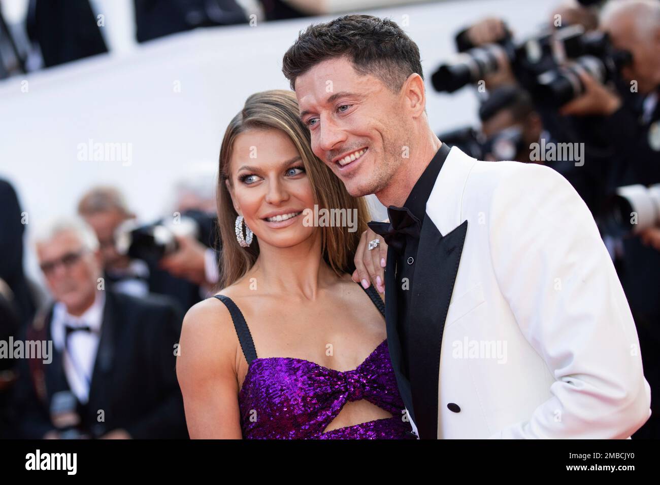 Anna Lewandowska, from left, and Robert Lewandowski pose for ...