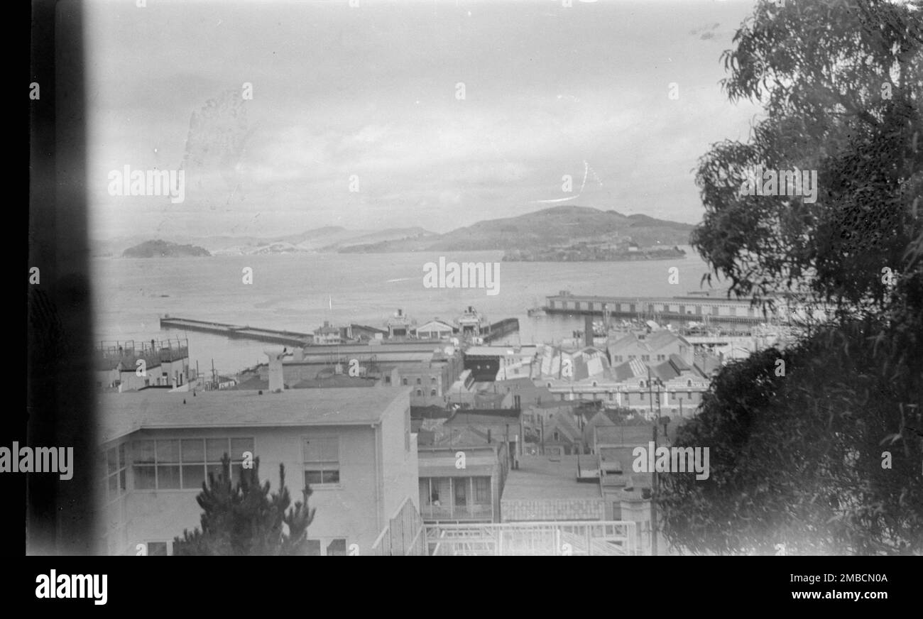 Black and white photo of the san francisco cityscape hi-res stock ...