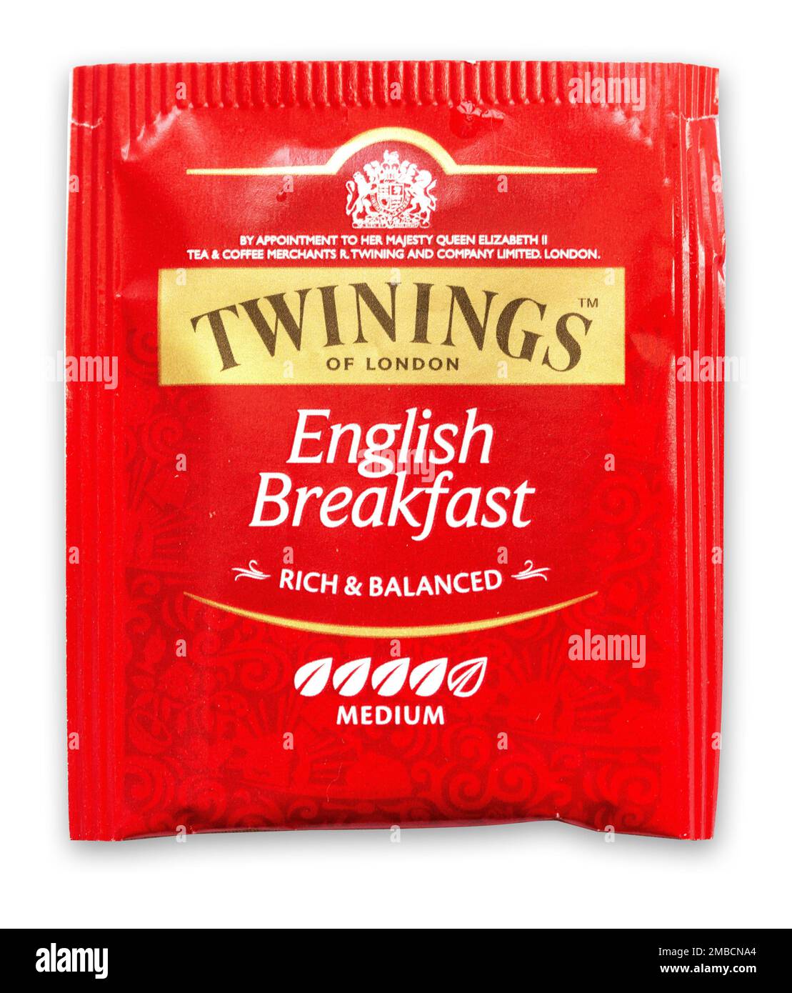 Palma de Mallorca, Spain 24 Fpril, 2016:: Twinings English Breakfast tea sachet on white ...