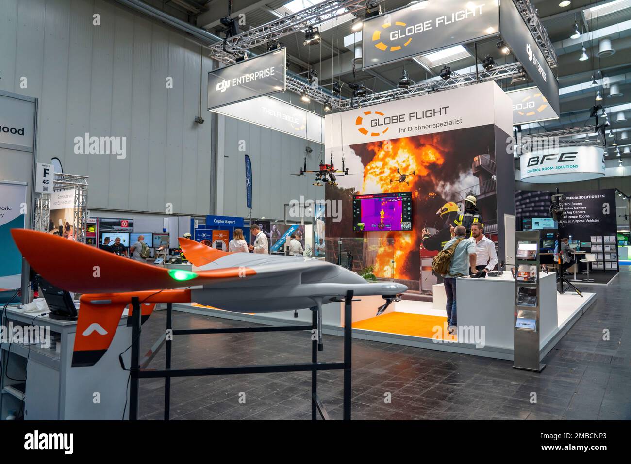 Large drone for fire brigade operations, surveillance during large ...