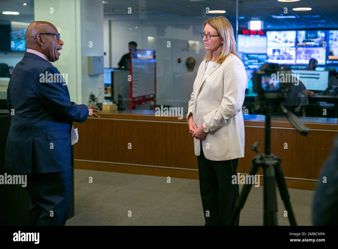 FEMA Administrator Deanne Criswell listens to a question from weather ...