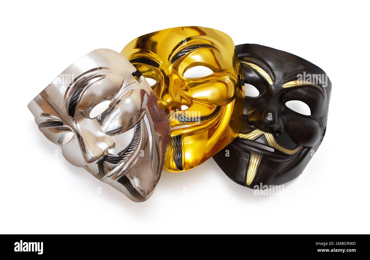 Chisinau Moldova, June 26:Computer hacker masks isolated on white ...