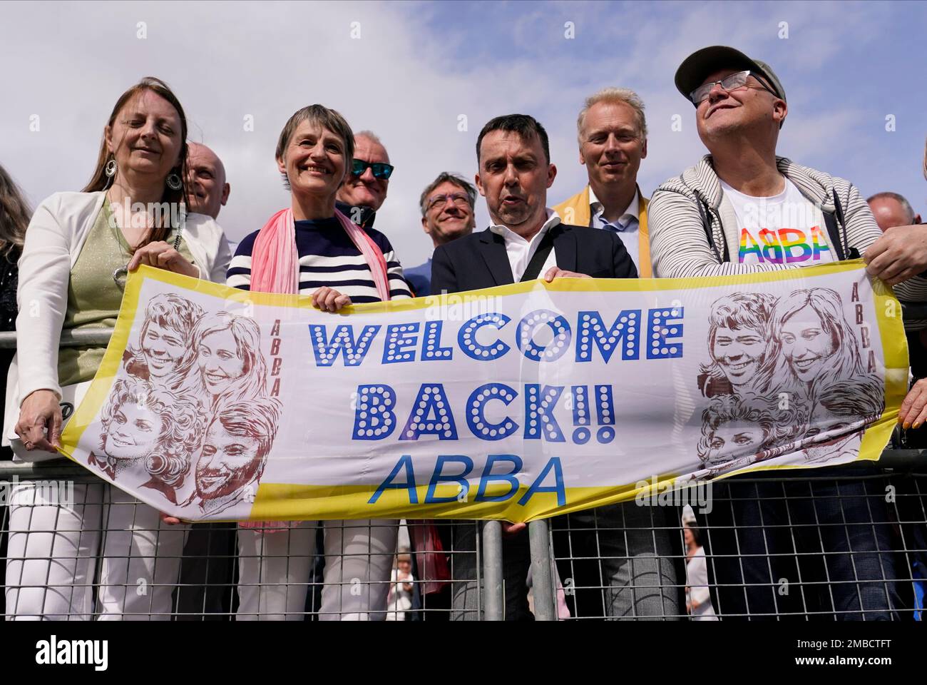 Fans outside the ABBA Arena in London, ahead of the ABBA Voyage concert ...