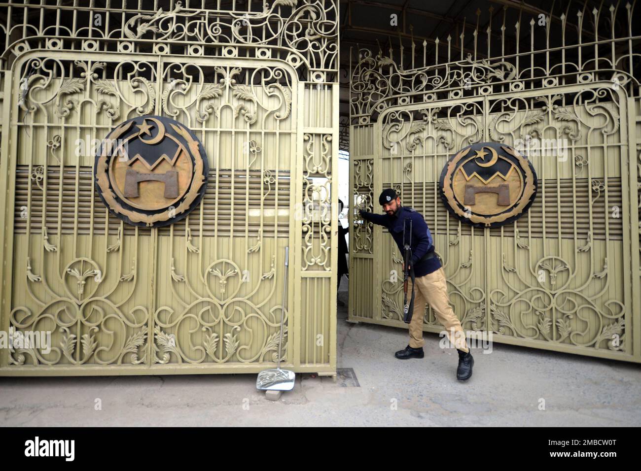 A view of the provincial hall of Khyber Pakhtunkhwa in Peshawar ...