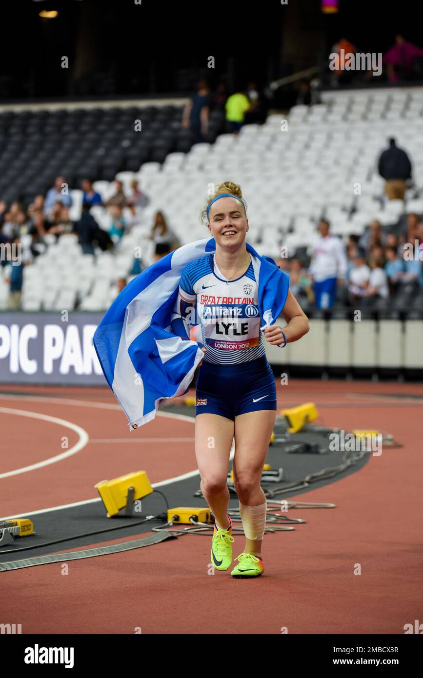 Maria Lyle celebrating at the 2017 World Para Athletics Championships ...