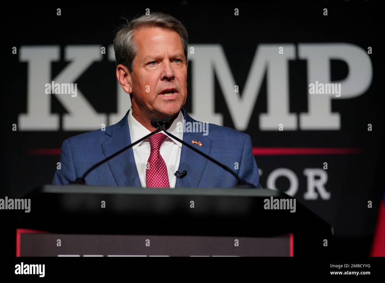 Gov. Brian Kemp speaks during an election-night watch party Tuesday ...