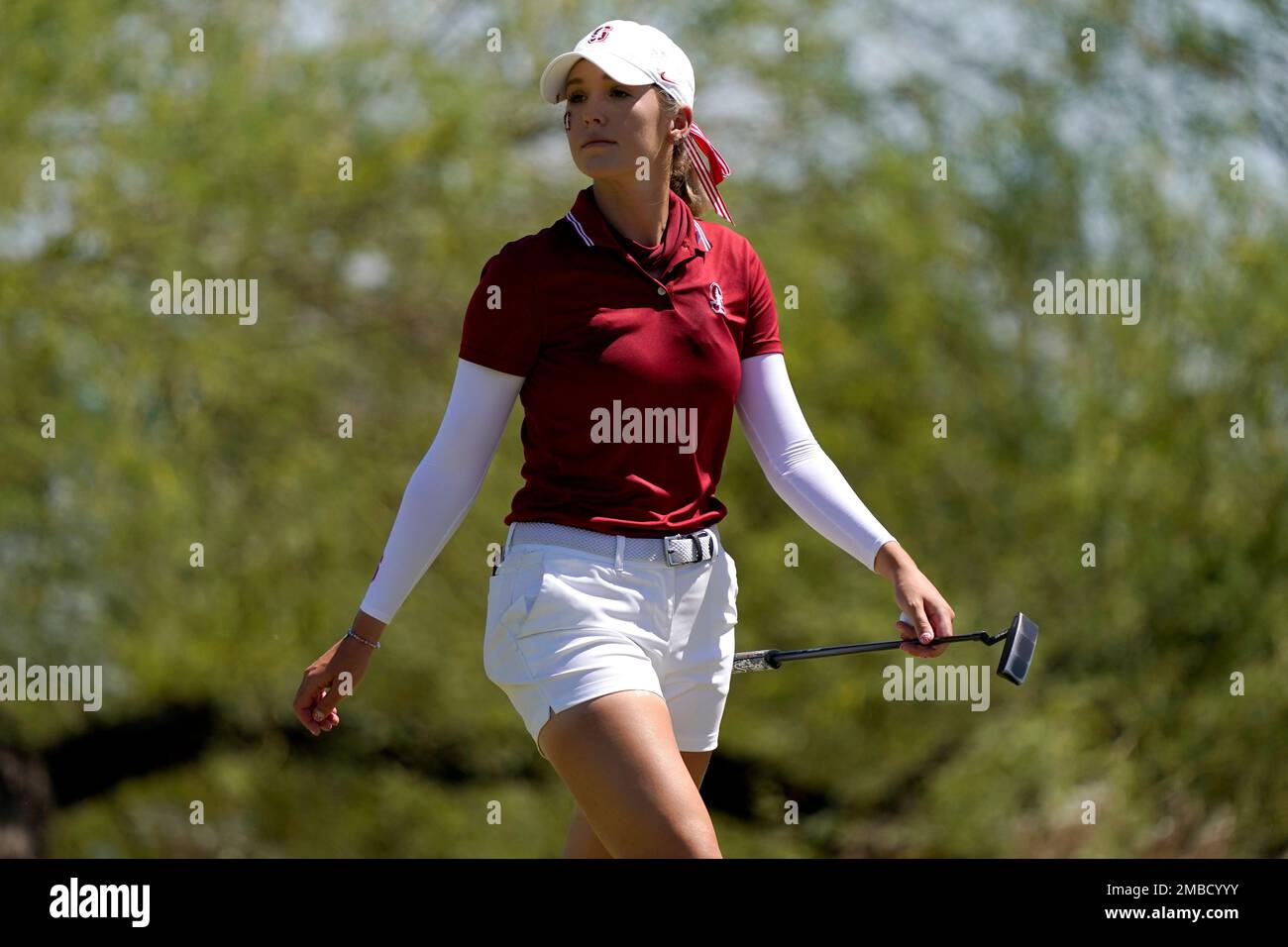 Stanford golfer Rachel Heck walks off the first green during the NCAA ...