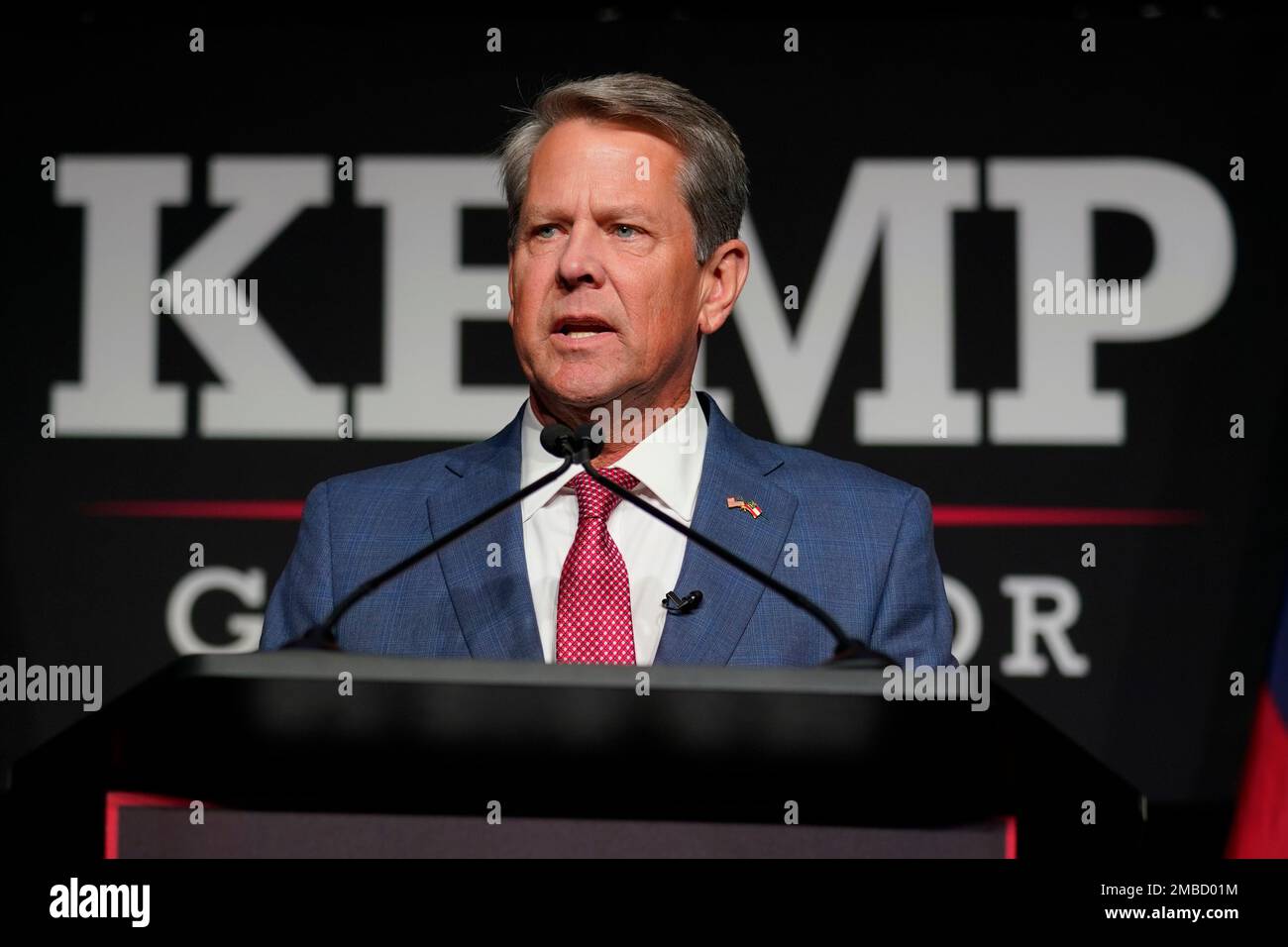 Gov. Brian Kemp speaks during an election-night watch party Tuesday ...