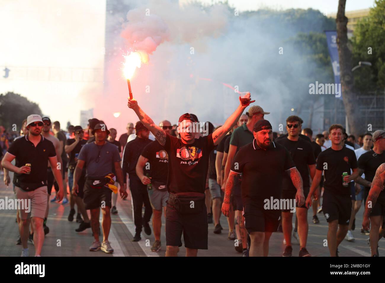 Feyenoord supporters arrive for the Europa Conference League final ...