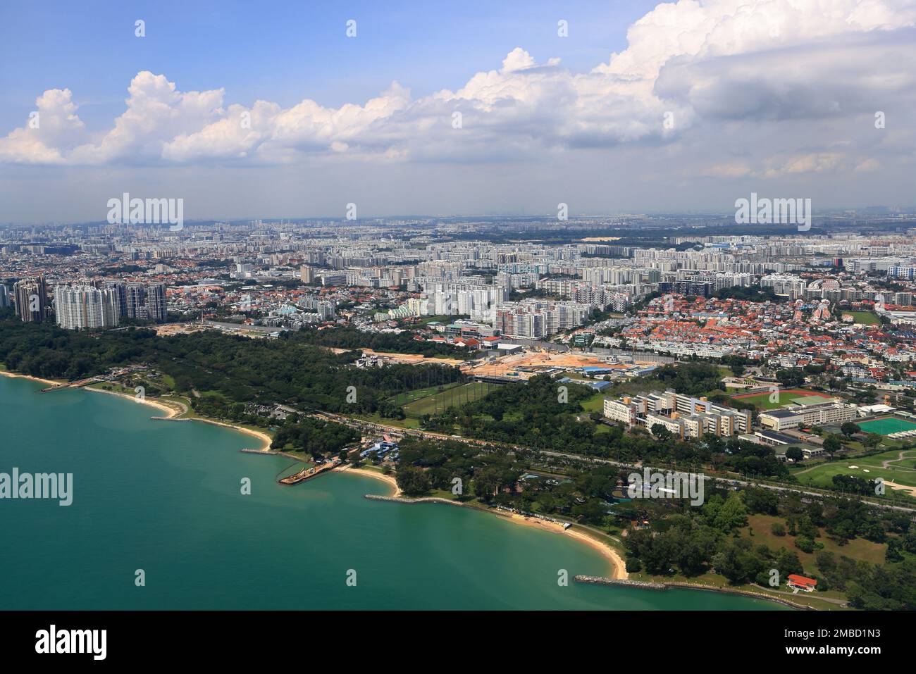Aerial view of the Singapore, Panorama of Singapore downtown, High ...