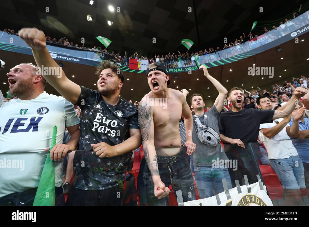 Feyenoord fans cheer before the Europa Conference League final between ...