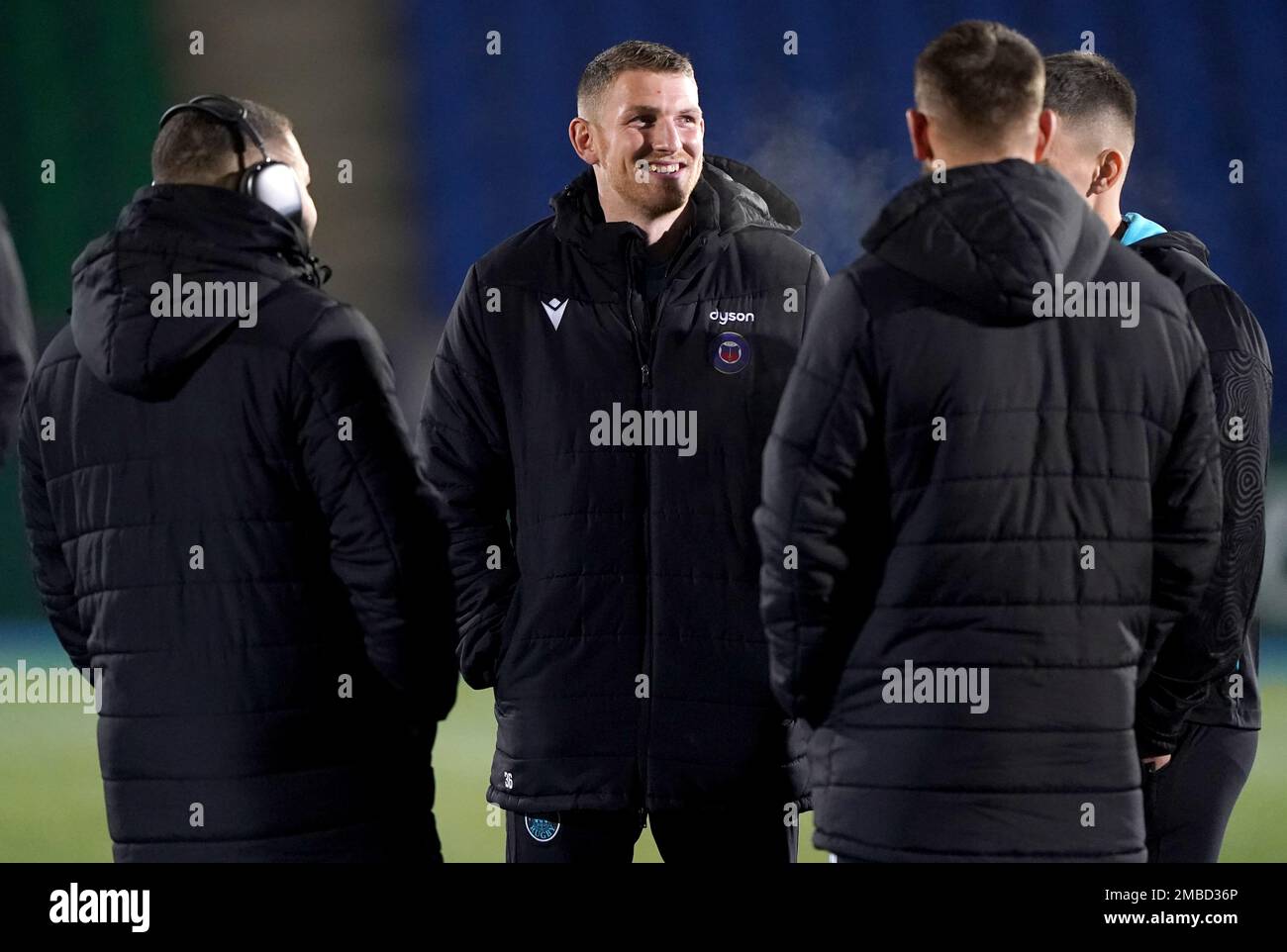 Bath Rugby players check out the pitch ahead of the EPCR Challenge Cup ...