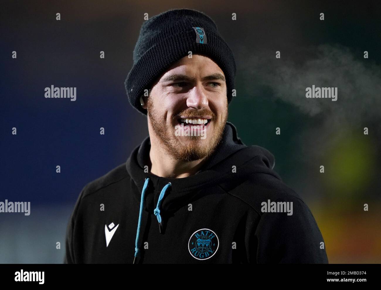 Bath Rugby players check out the pitch ahead of the EPCR Challenge Cup ...