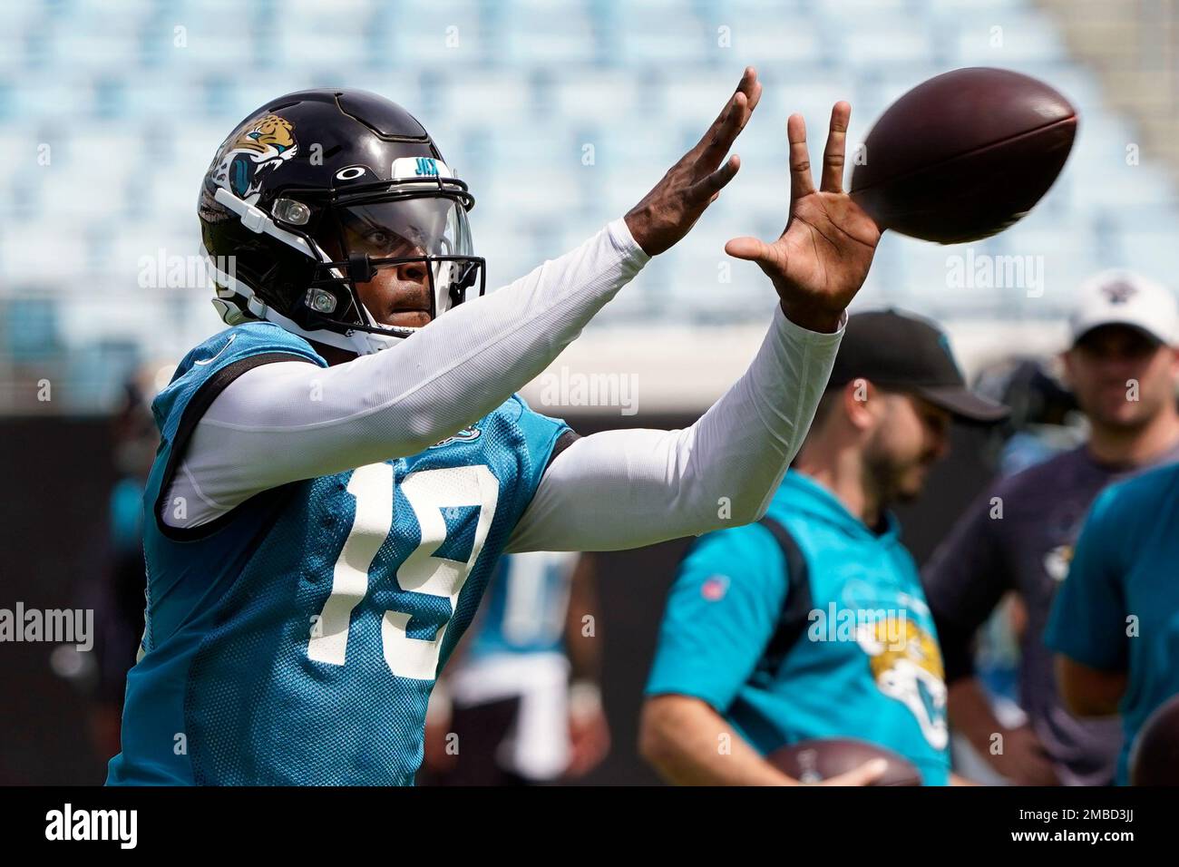 Jacksonville Jaguars receiver Ryan McDaniel catches a pass during an ...