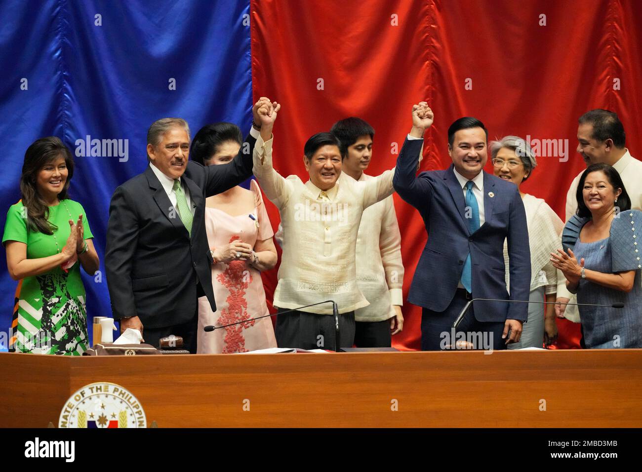 President-elect Ferdinand 'Bongbong" Marcos Jr., 4th from left, poses ...