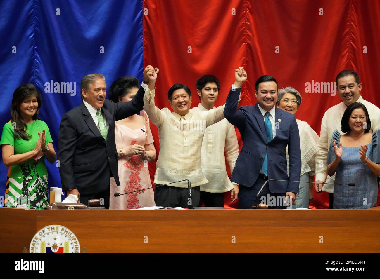 President-elect Ferdinand 'Bongbong" Marcos Jr., 4th from left, poses ...
