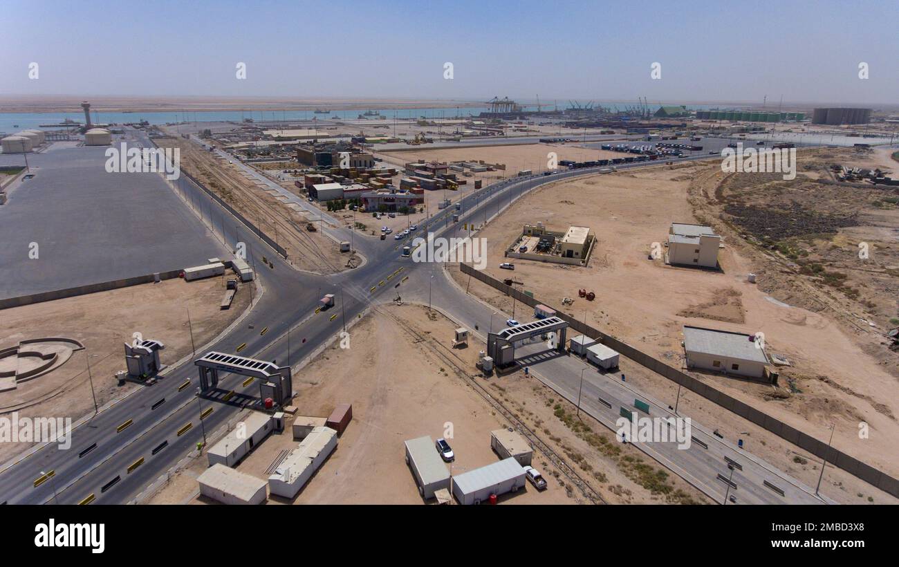 This aerial photo shows Iraq's port of Umm Qasr near the city of Basra ...