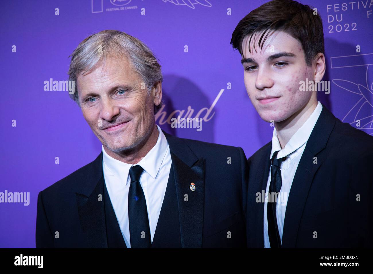Viggo Mortensen and Henry Mortensen pose for photographers upon arrival ...