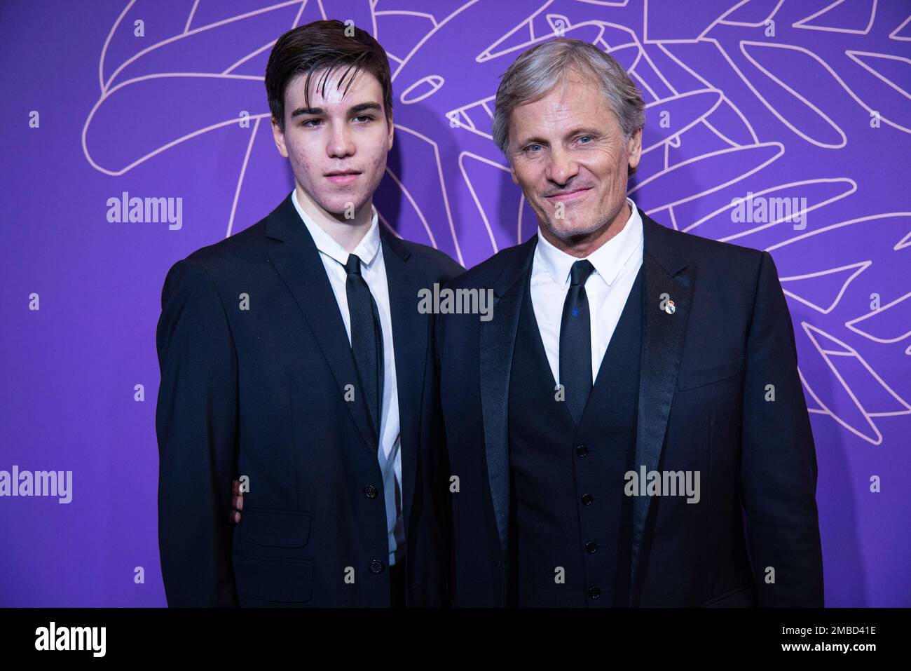 Viggo Mortensen and Henry Mortensen pose for photographers upon arrival ...