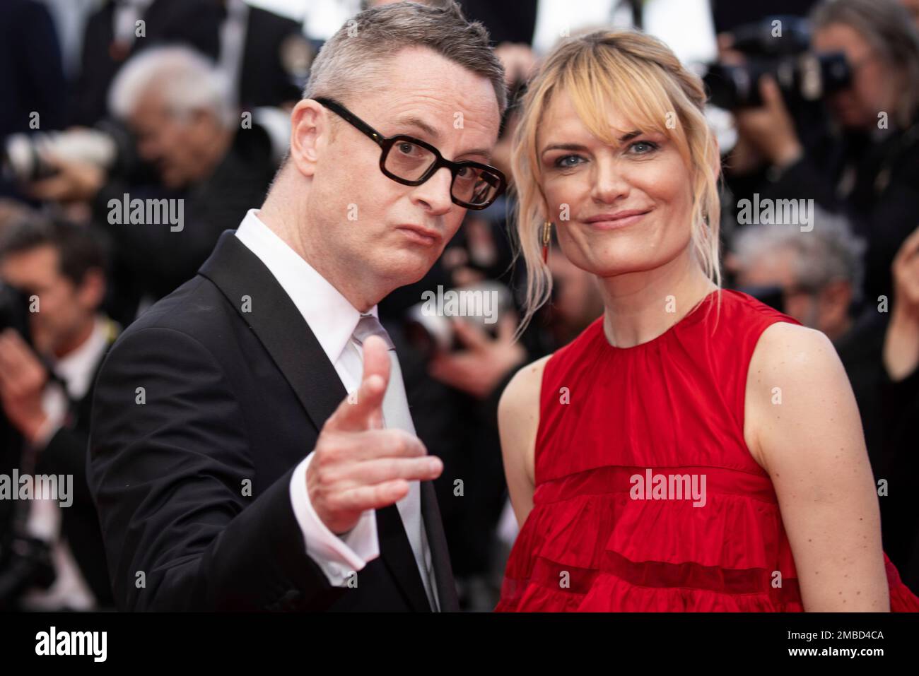 Liv Corfixen and Nicolas Winding Refn pose for photographers upon ...