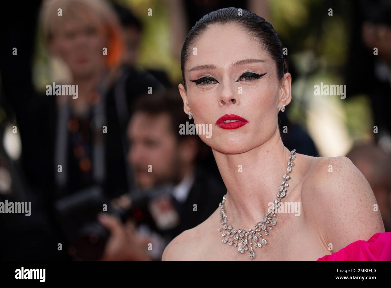 Coco Rocha poses for photographers upon arrival at the 75th anniversary ...
