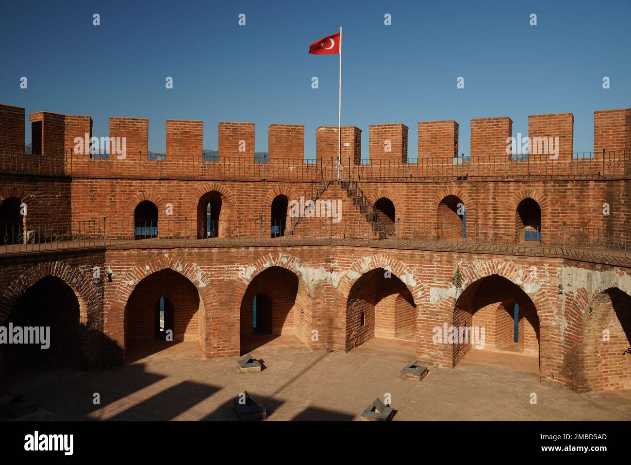 Red Tower in Alanya Town, Antalya City, Turkiye Stock Photo - Alamy