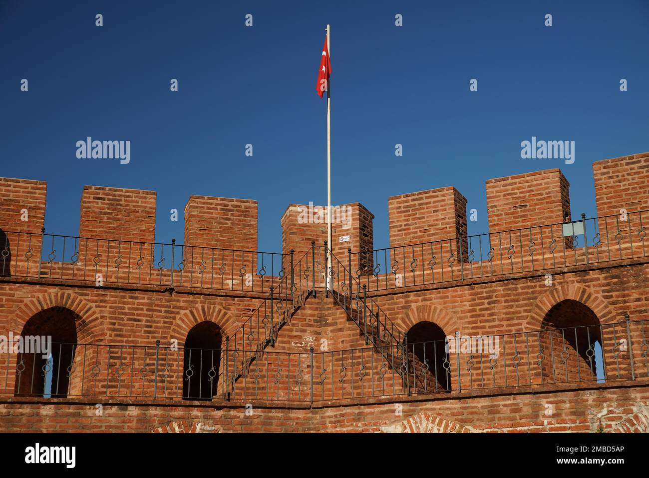 Red Tower in Alanya Town, Antalya City, Turkiye Stock Photo - Alamy
