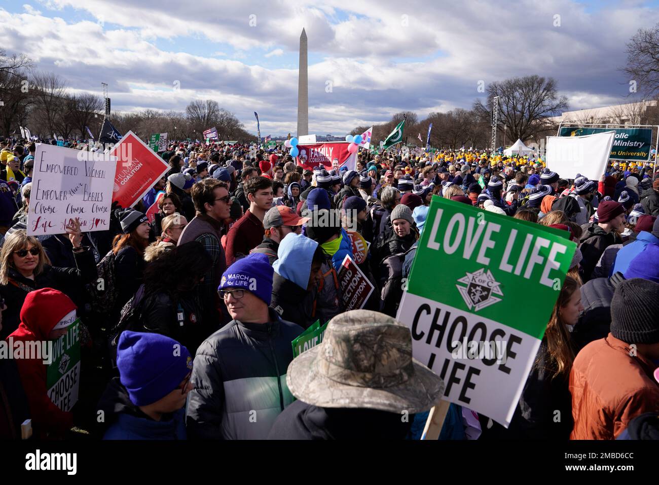 People participate in the March for Life rally in front of the ...