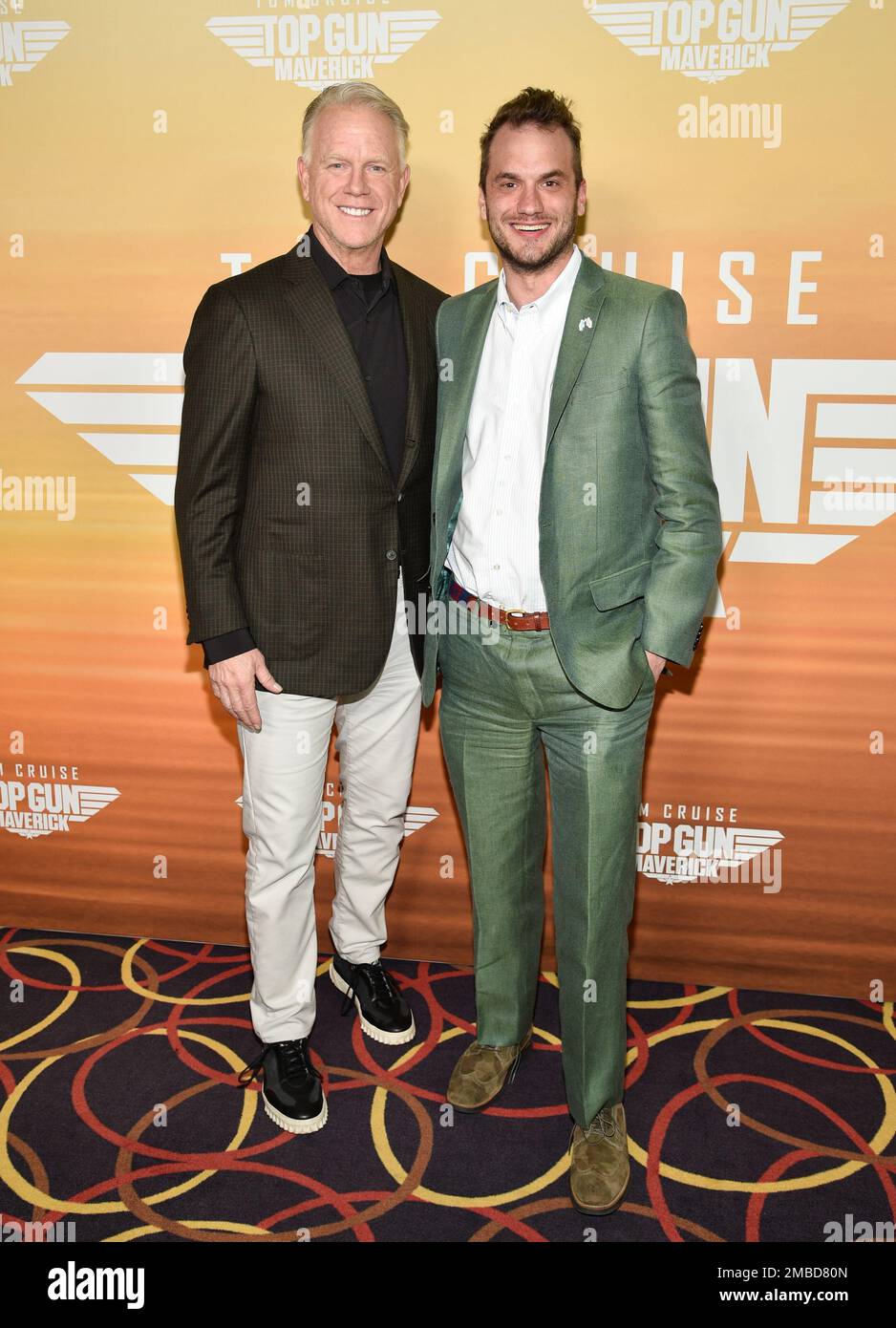 Boomer Esiason, left, and son Gunnar Esiason attend a special screening of "Top Gun: Maverick ...