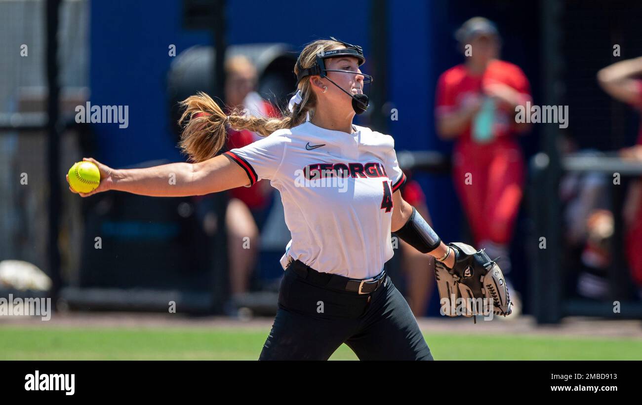 Georgia's Madison Kerpics (40) pitches during an NCAA softball game on ...
