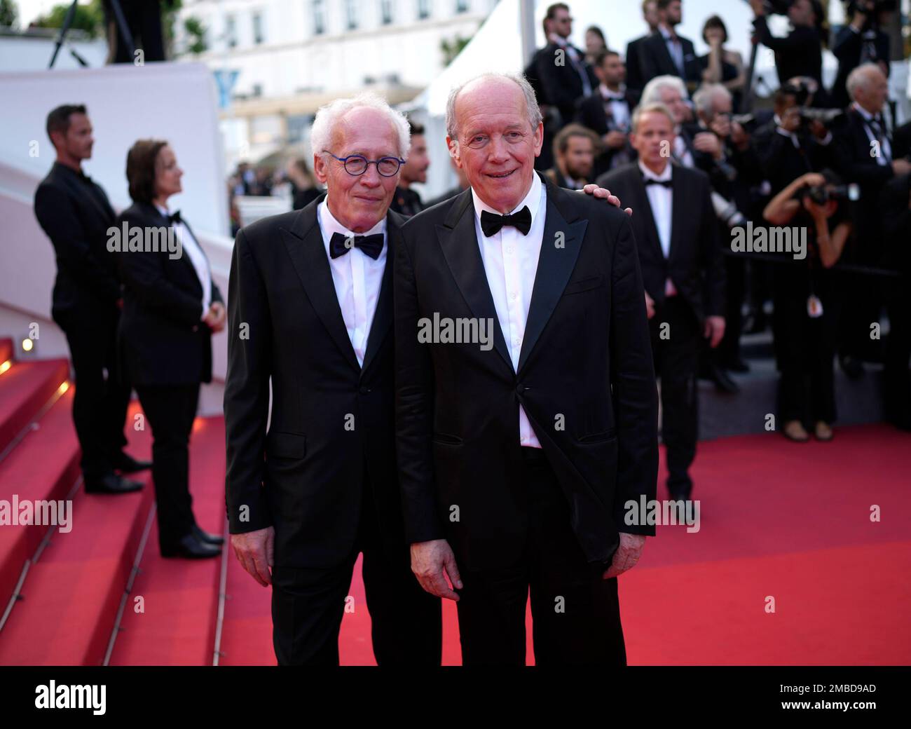 Jean-Pierre Dardenne, from left, and Luc Dardenn pose for photographers ...