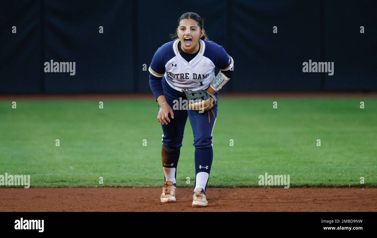 Notre Dame's Brooke Marquez during an NCAA softball game on Saturday ...
