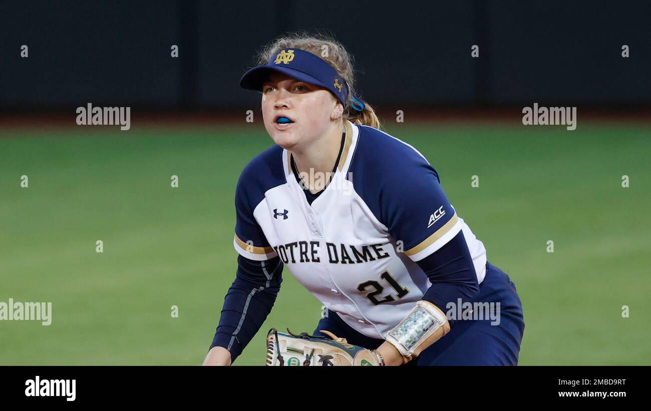 Notre Dame's Miranda Johnson during an NCAA softball game on Saturday ...