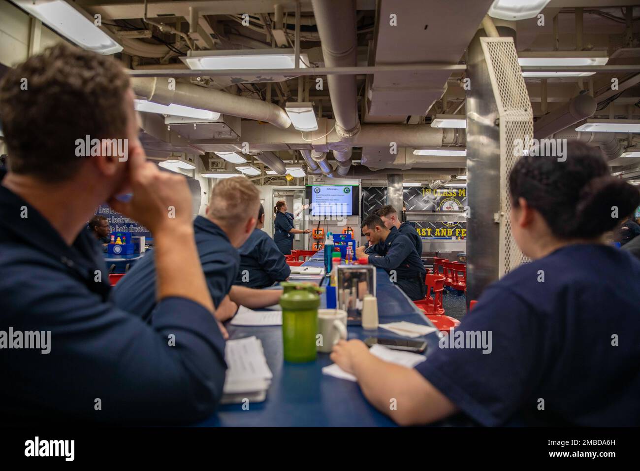 220614-N-KY668-1012 MEDITERRANEAN SEA (June 14, 2022) Sailors attend ...