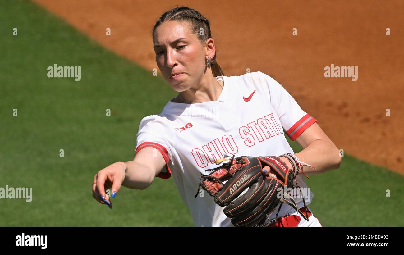 Ohio State's Mariah Rodriguez plays in an NCAA softball game against ...