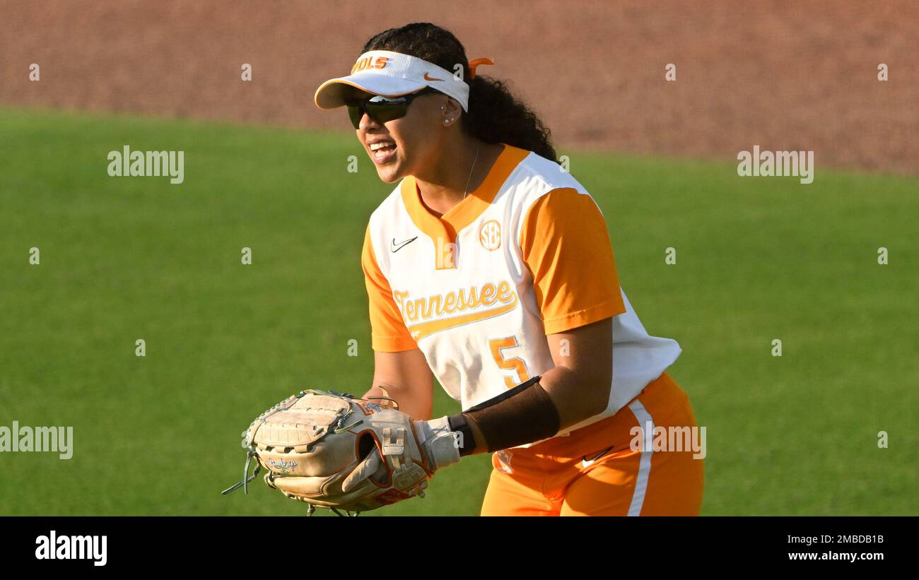 Tennessee's Rylie West plays during an NCAA softball game against ...
