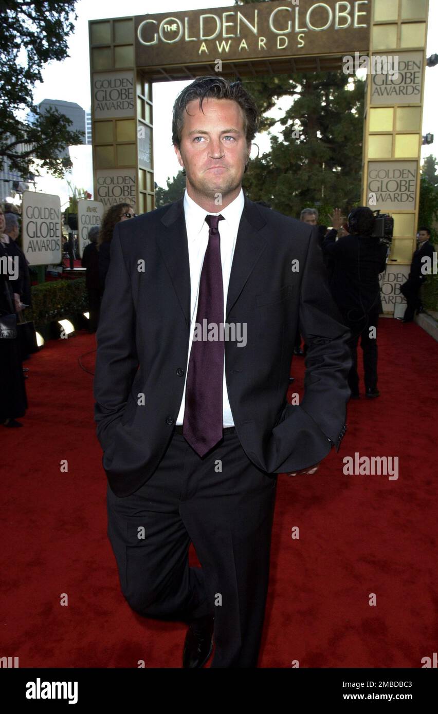 Matthew Perry at the Golden Globe Awards in 2002 Credit: Ron Wolfson ...