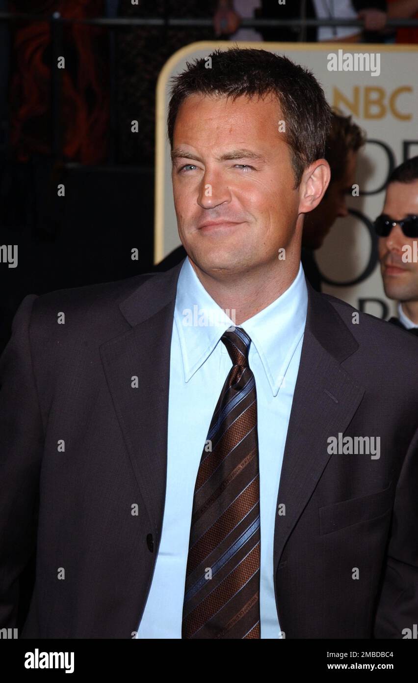 Matthew Perry at the Golden Globe Awards in 2002 Credit: Ron Wolfson ...