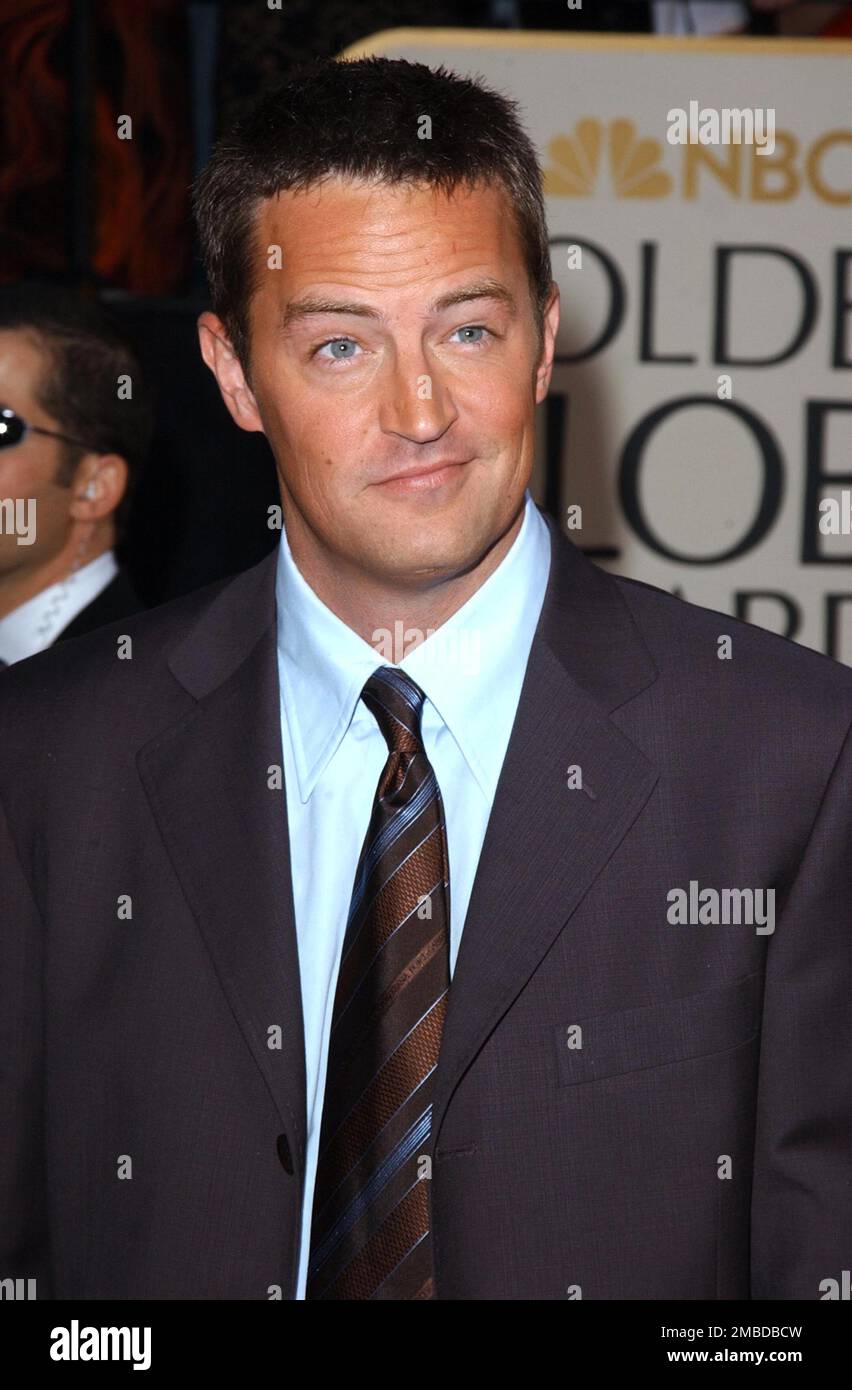 Matthew Perry at the Golden Globe Awards in 2002 Credit: Ron Wolfson ...