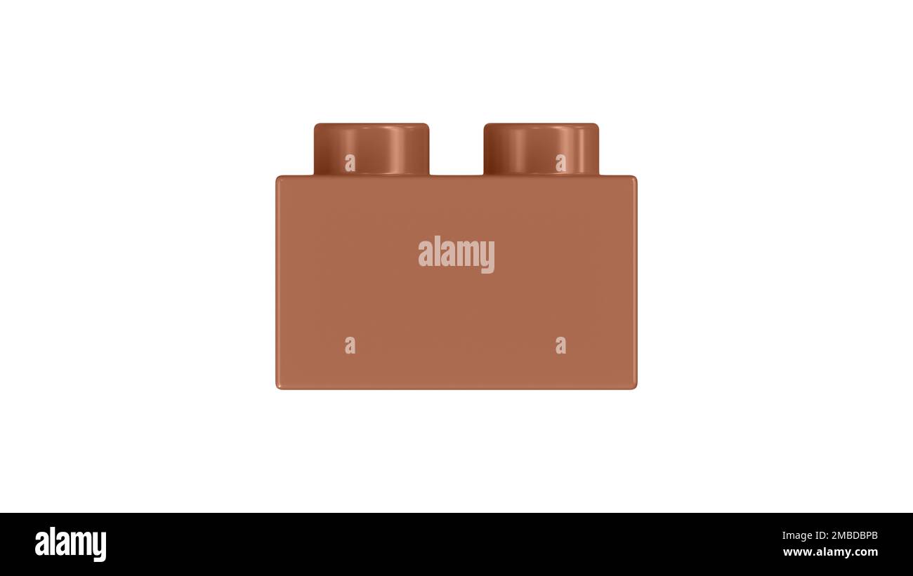 Amber Brown Lego Block Isolated on a White Background. Close Up View of ...