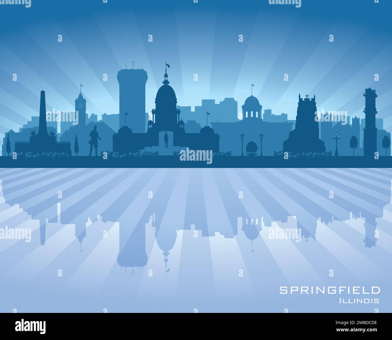 Springfield Illinois city skyline vector silhouette illustration Stock ...