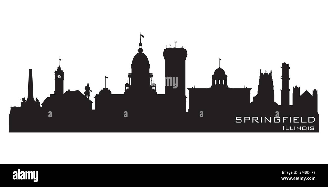 Springfield Illinois city skyline Detailed vector silhouette Stock ...
