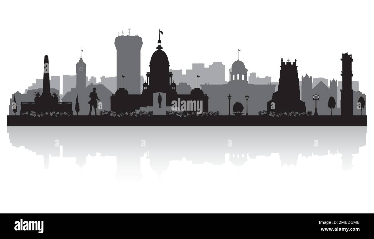 Springfield Illinois city skyline vector silhouette illustration Stock ...
