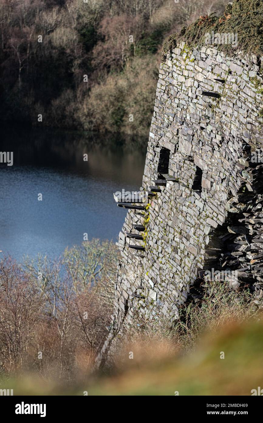 A vertical view of an old building near the lake on a sunny day Stock ...