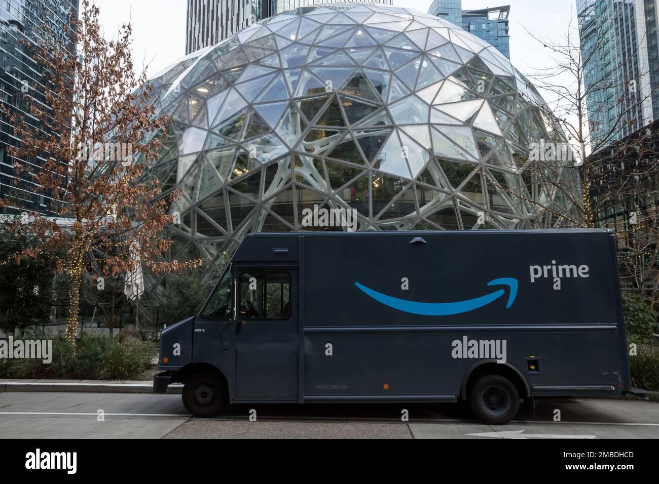 Seattle, USA. 20th Jan, 2023. A Prime truck outside the Spheres in ...