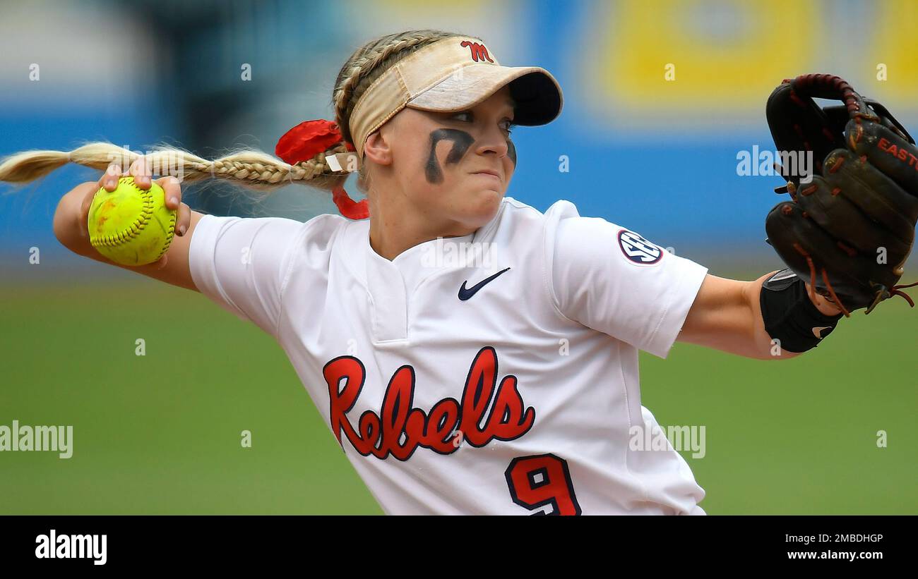 Ole Miss infielder Paige Smith (9) during an NCAA softball game on ...