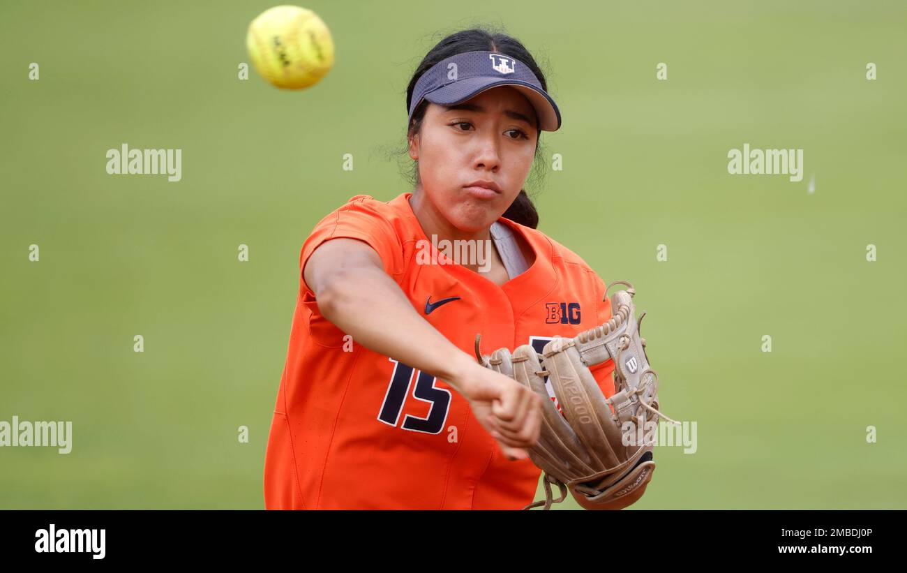 Illinois' Miranda Gallardo during an NCAA softball game on Friday, May ...